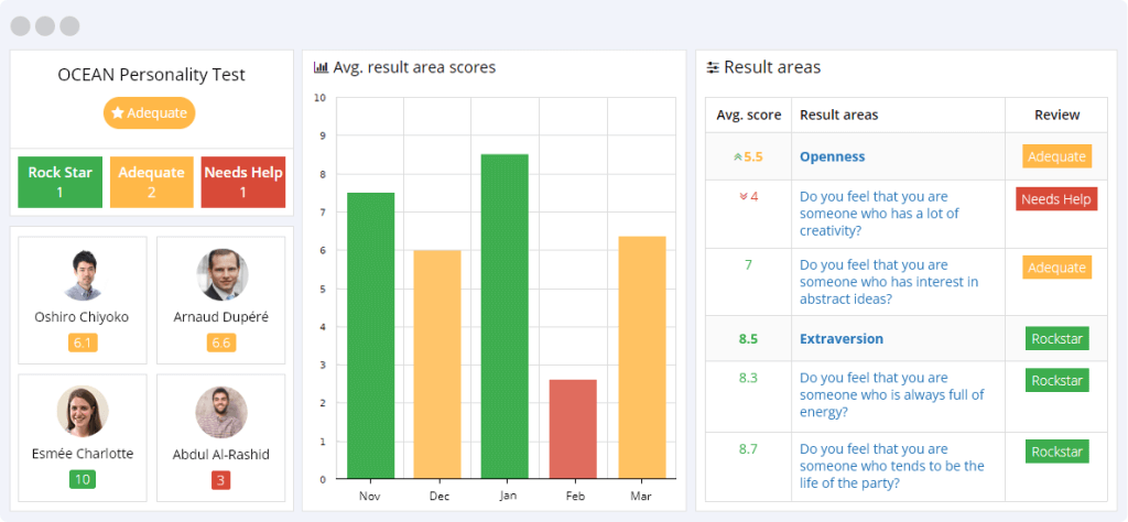 Big 5 OCEAN Personality Test Questions by AssessTEAM